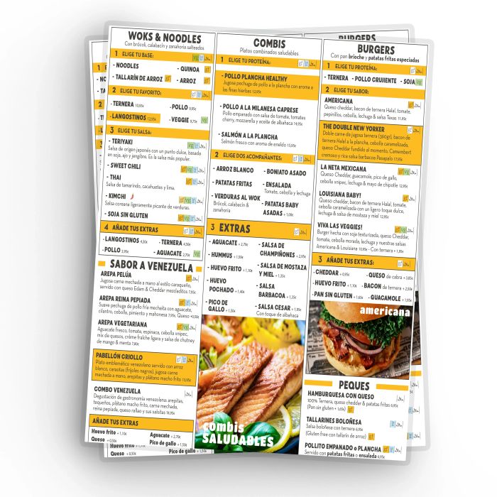 Imprimir Menús Restaurante A3 encapsulados Brillo